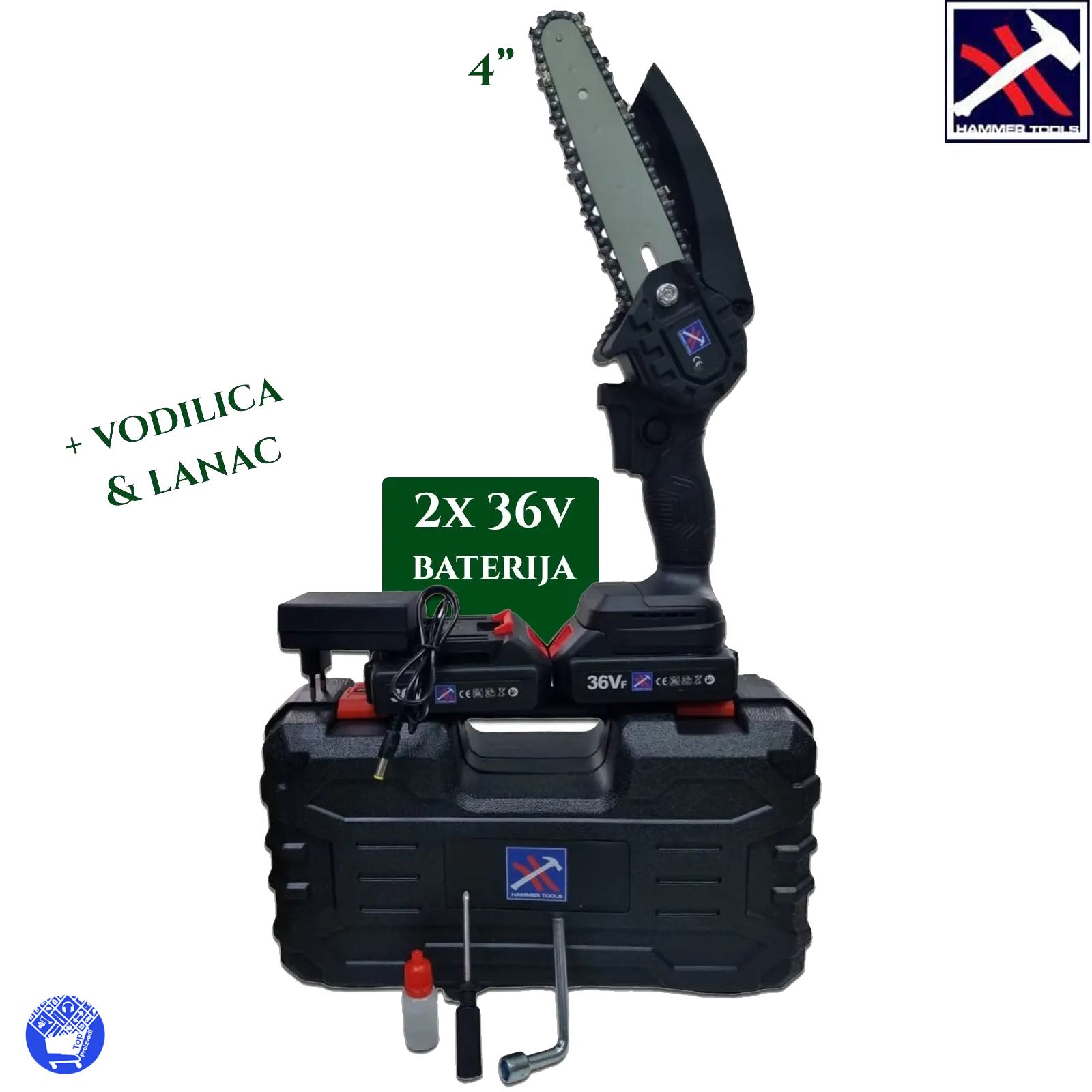 MINI AKU PILA 4 INCH 36V X2 BATERIJA HAMMER TOOLS