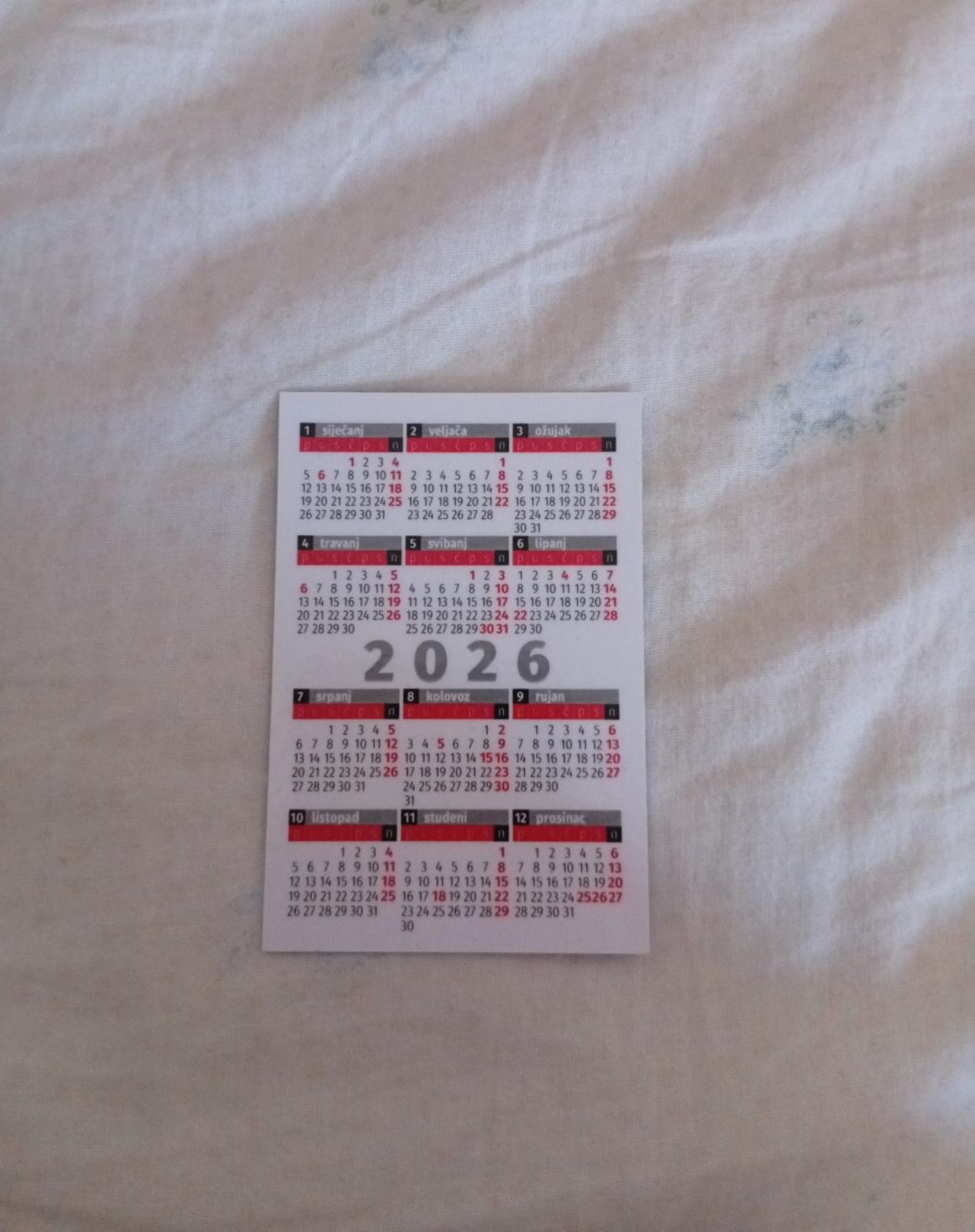 Mini Kalendar 2026.