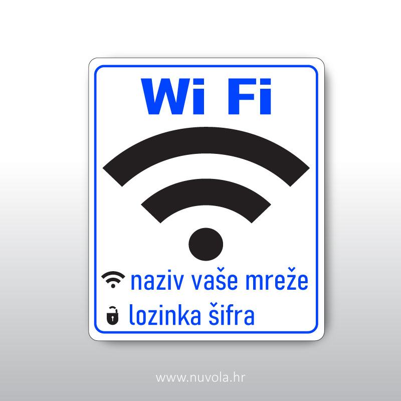 Naljepnica, znak, oznaka - WiFi s nazivom mreže i lozinkom