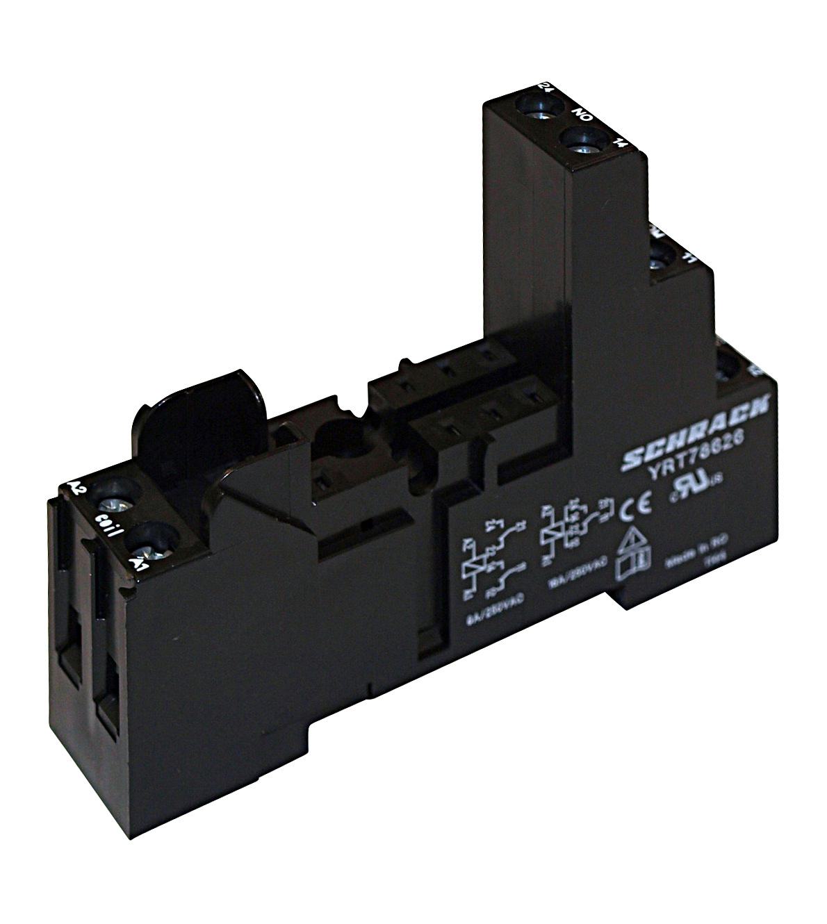 Schrack podnožje 8-polno l/O 5,0 za XT, RT2x, RT3x, RT4x releje