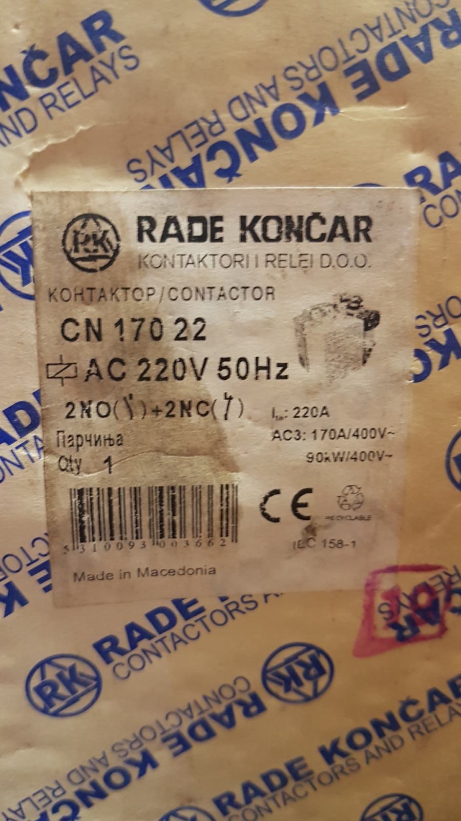 Sklopnik CN170, 220V. Rade Končar