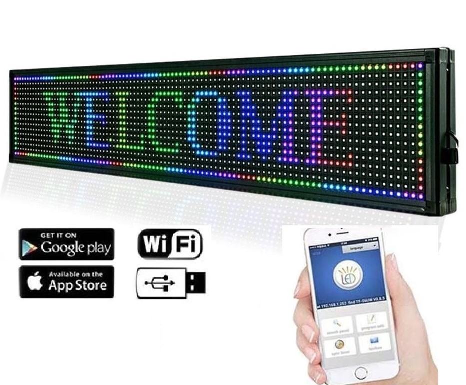 Svjetlosna reklama LED SMD RGB 100x20 cm, tekst, slike, animacije