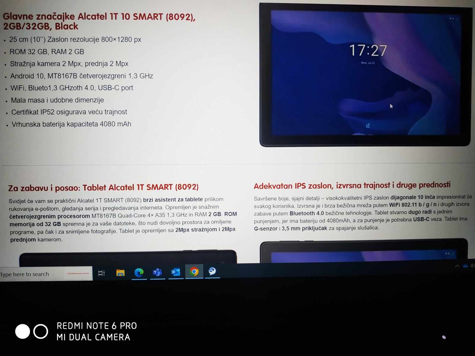 TABLET ALCATEL 1T 10 SMART (8092) I TORBICA S TASTATUROM