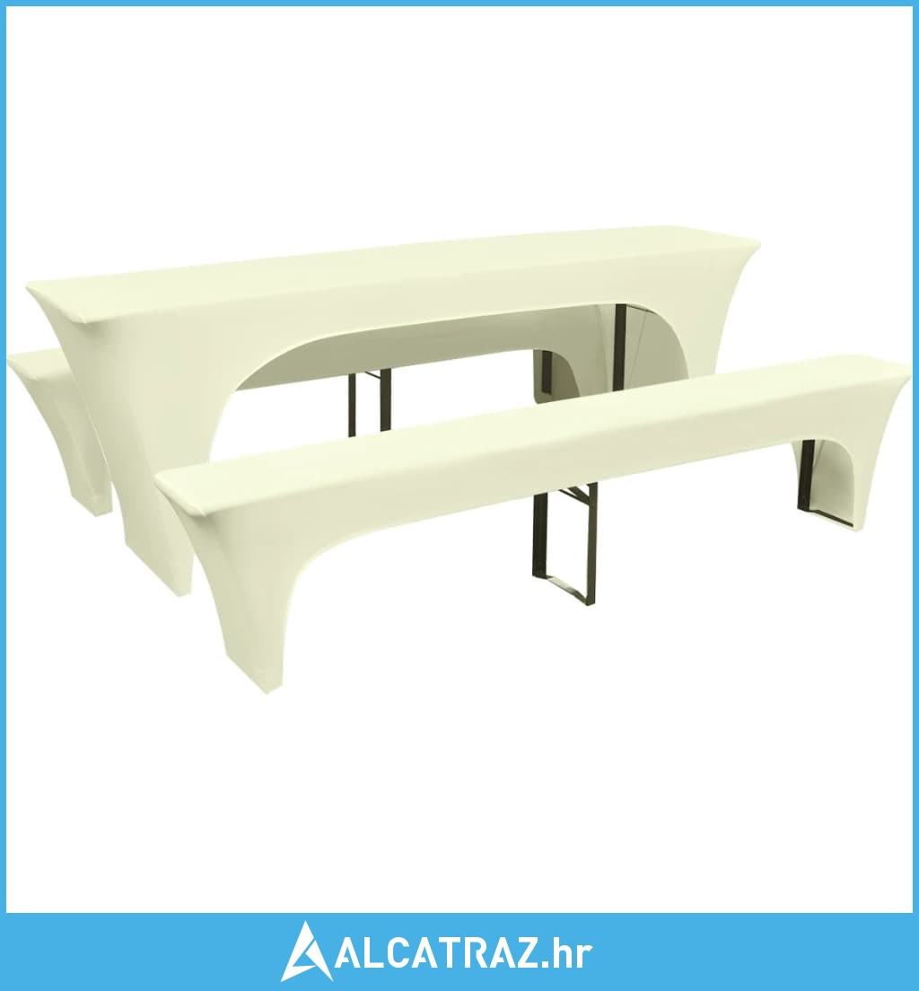 3 Elastične Navlake za Pivski Stol/ Klupe Krem boja - NOVO