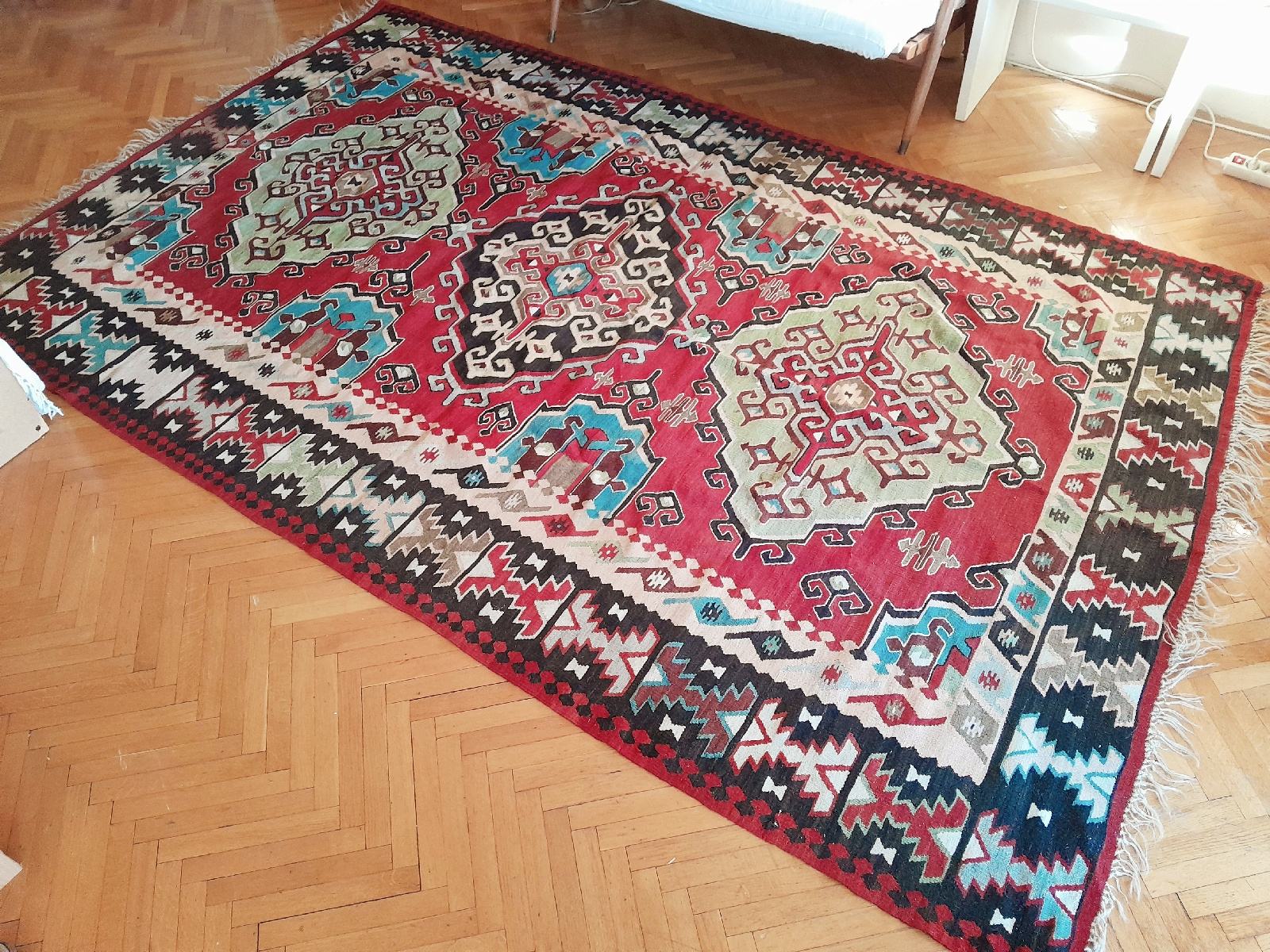Predivan veliki ćilim tepih, ručni rad
