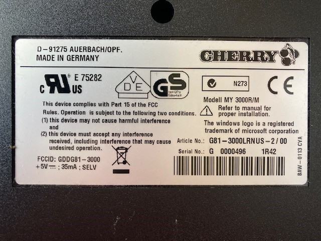 Cherry MY 3000 R/M G81