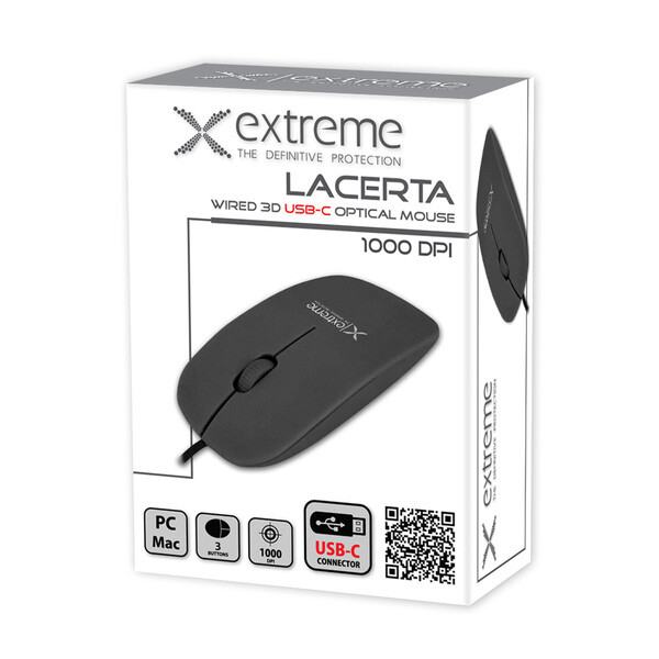 Extreme Usb-C Wired 3d Optical Mouse Lacerta Black