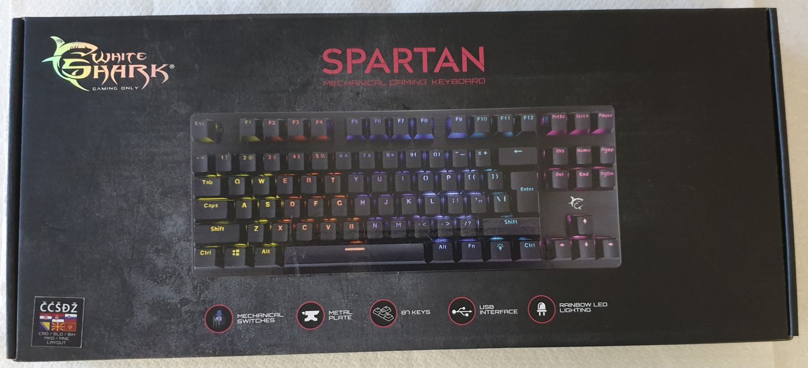 Keyboard - Tipkovnica White Shark Spartan Crna HR USB RGB Mehanička