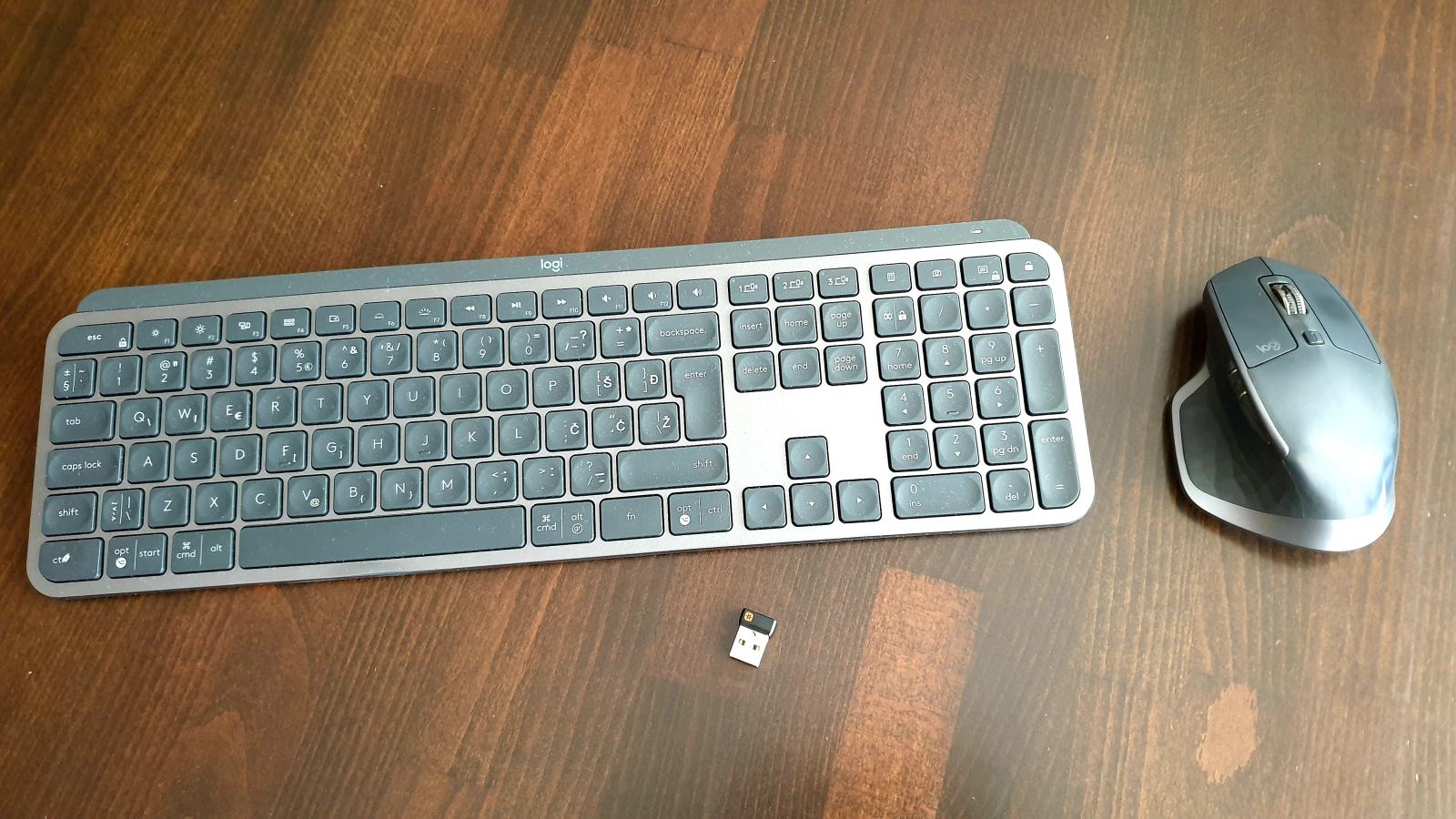 Logitech MX Keys Advanced + MX Master 2S + Unifying receiver