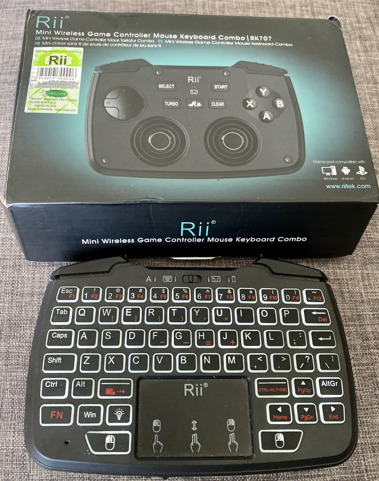 Rii RK707 3 in 1 Keyboard, Mouse, GamePad