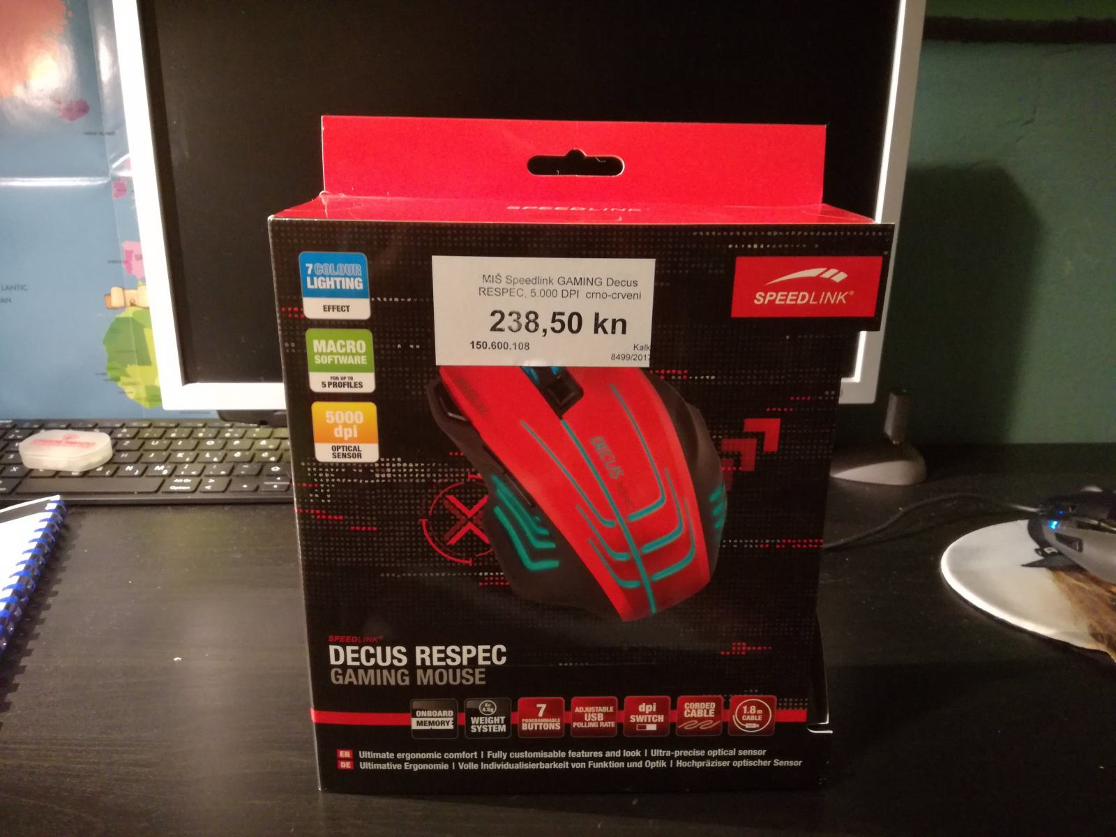 Speedlink Decus RESPEC Gaming miš - Nikad otvoren, potpuno nov