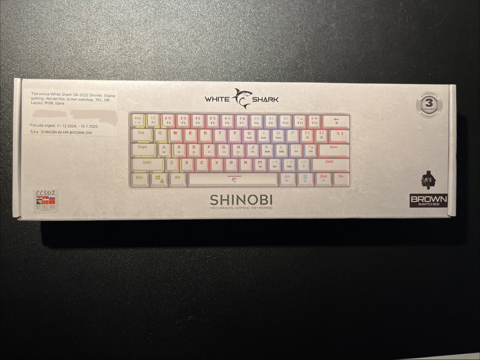 Tipkovnica White Shark Shinobi