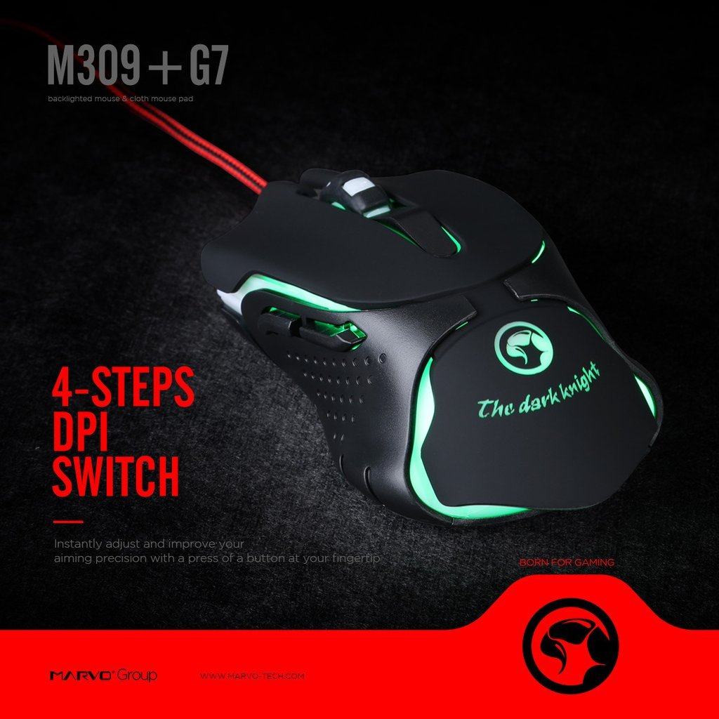USB MIŠ/MARVO-DARK KNIGHT-M309 SENIOR GAMING MOUSE 2400DPI