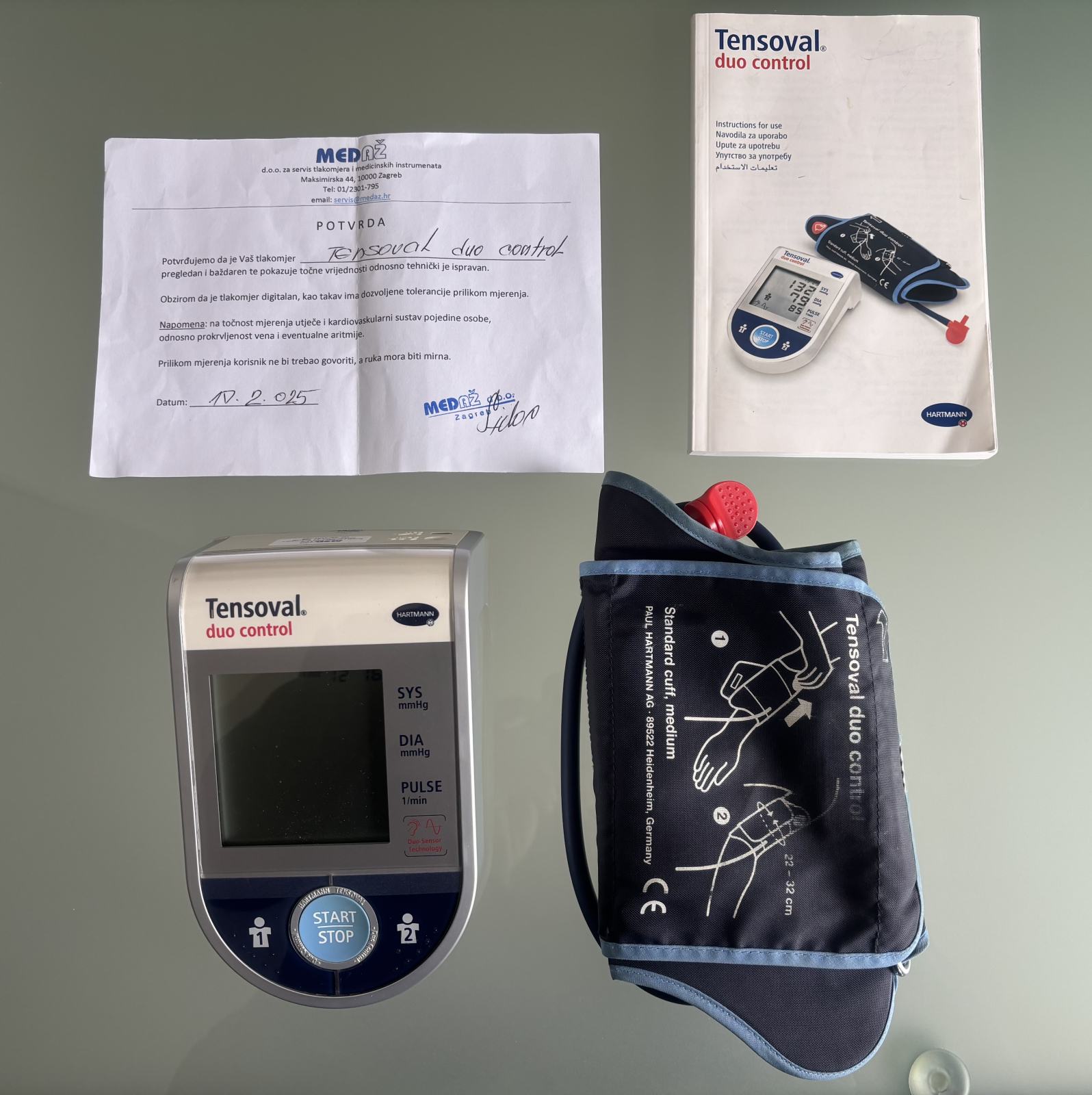 Tlakomjer Hartmann Tensoval duo control+adapter, manžeta i uputstva,po