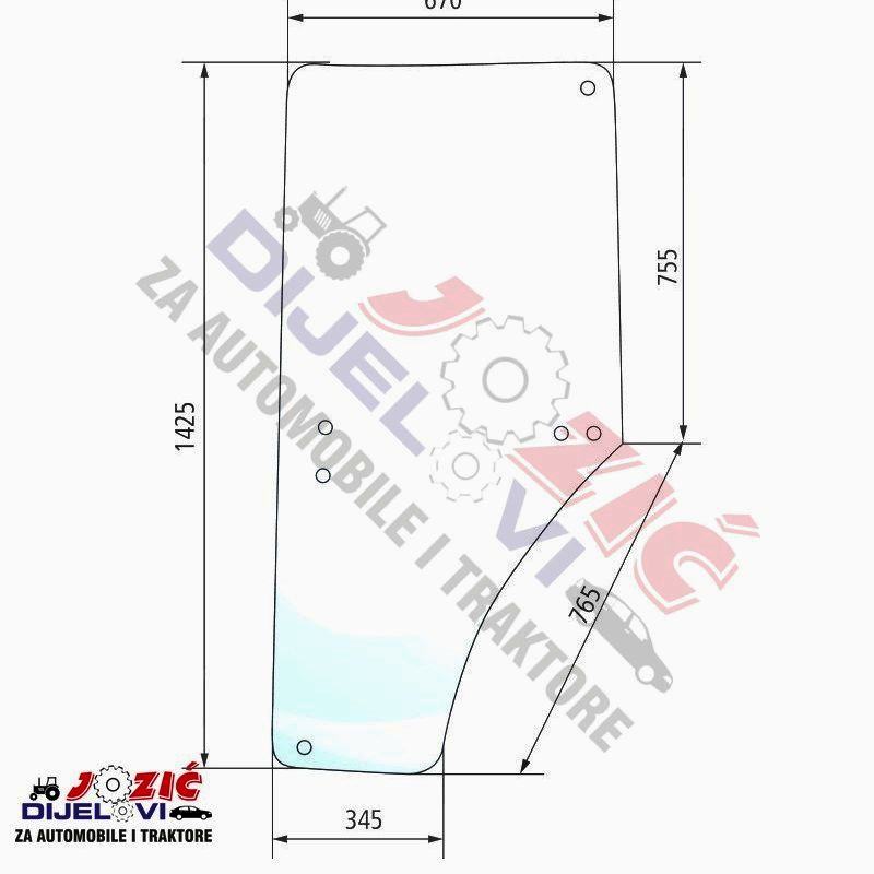 STAKLO VRATA LIJEVO JD L213354 L169102