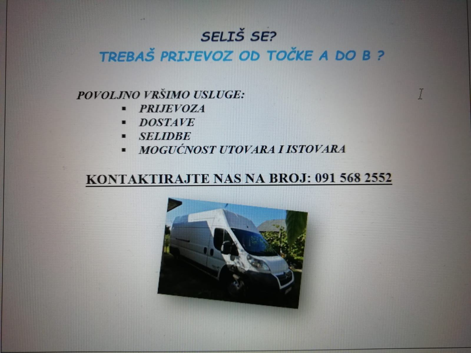 kombi prijevoz,dostave,selidbe