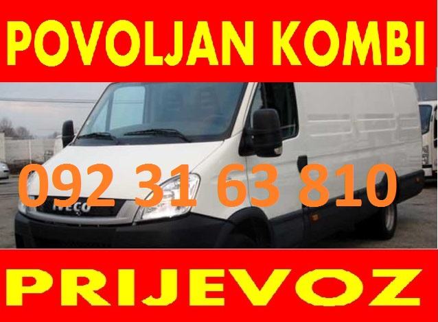 KOMBI PRIJEVOZ SELIDBE DOSTAVE ZAGREB HRVATSKA 00385(0)923163810
