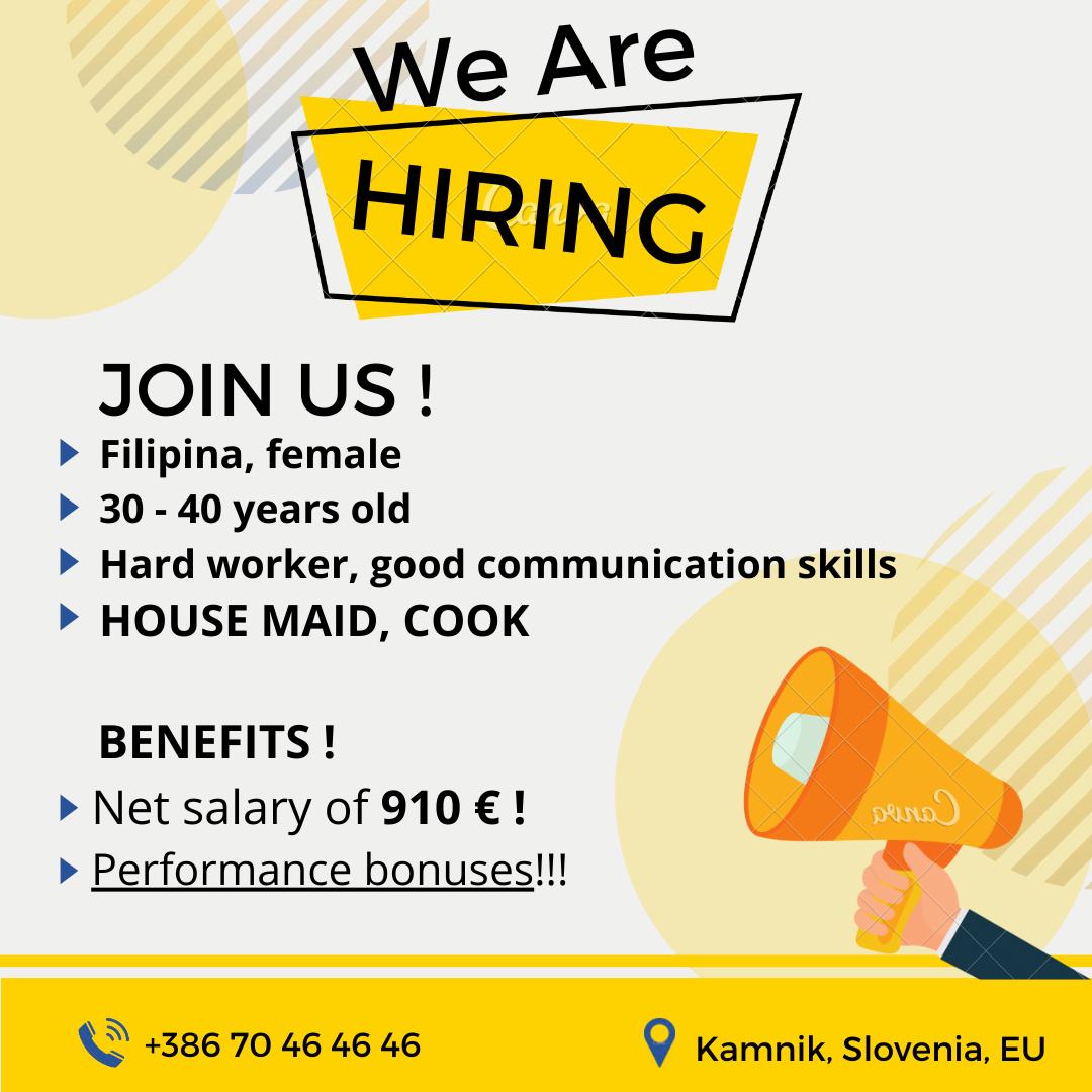 Filipinka, kuharica i domaćica, cijele godine (m/ž)