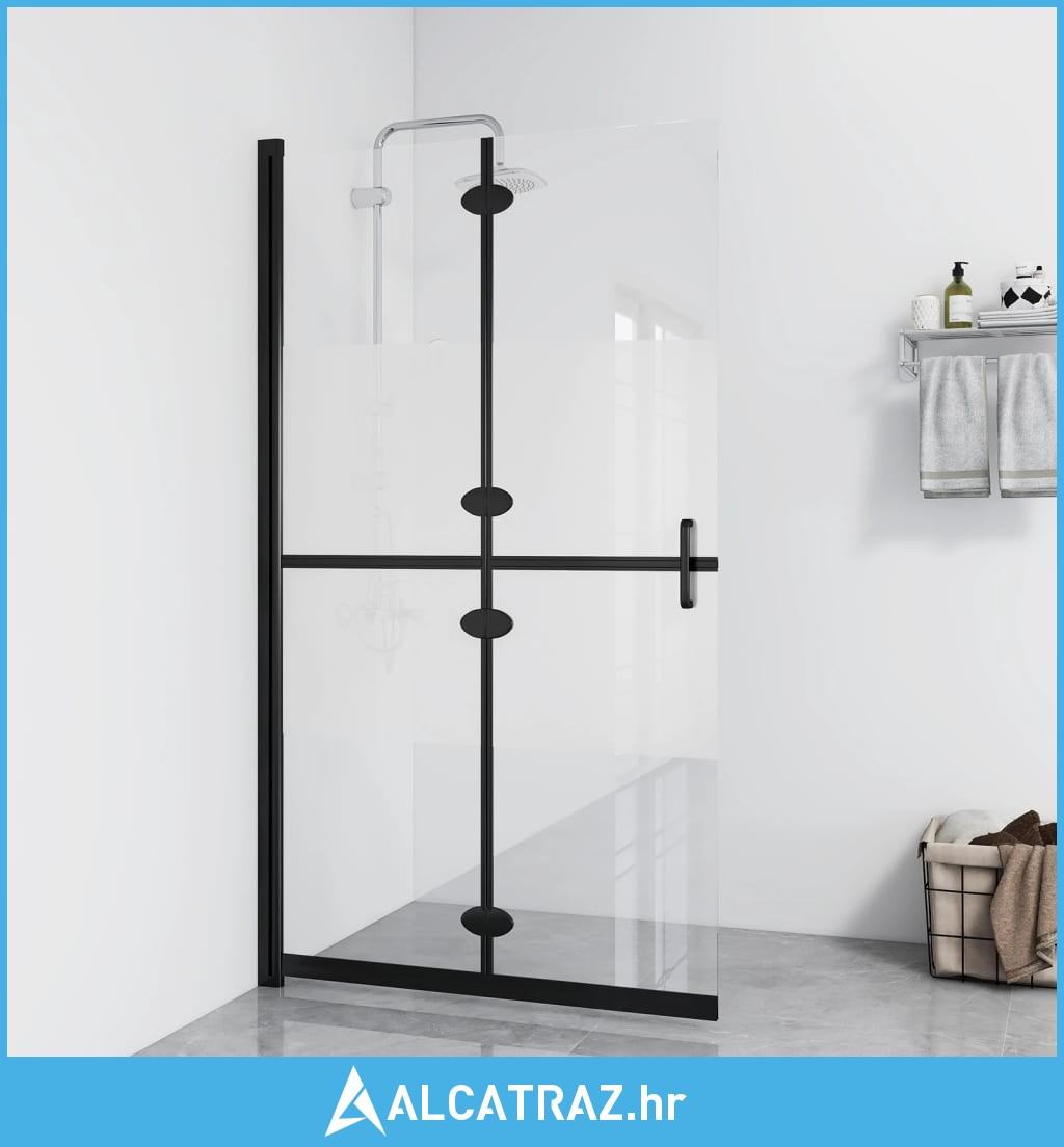 Sklopiva pregrada za tuš napola matirano ESG staklo 90 x 190 cm - NOVO