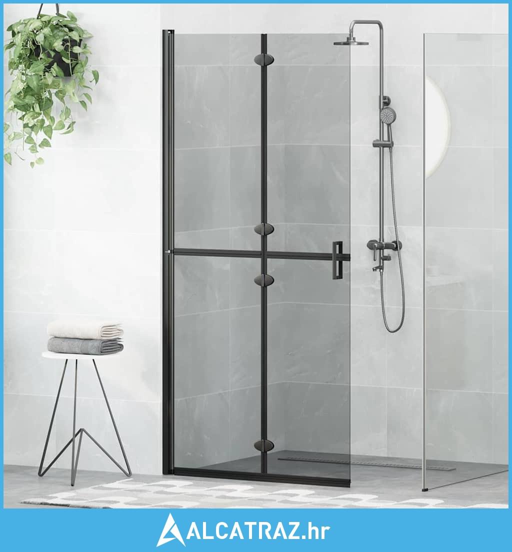 Zid za walk-in tuš Ostalo Crna i tamnoprozirna 90 x 190 cm - NOVO