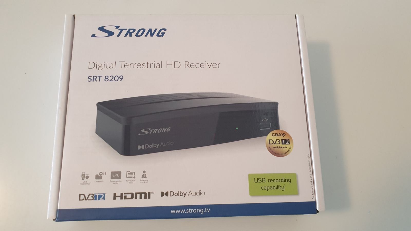 DVBT2 prijemnik, DVB T2 tuner, Strong SRT 8209, HEVC - NOVO!