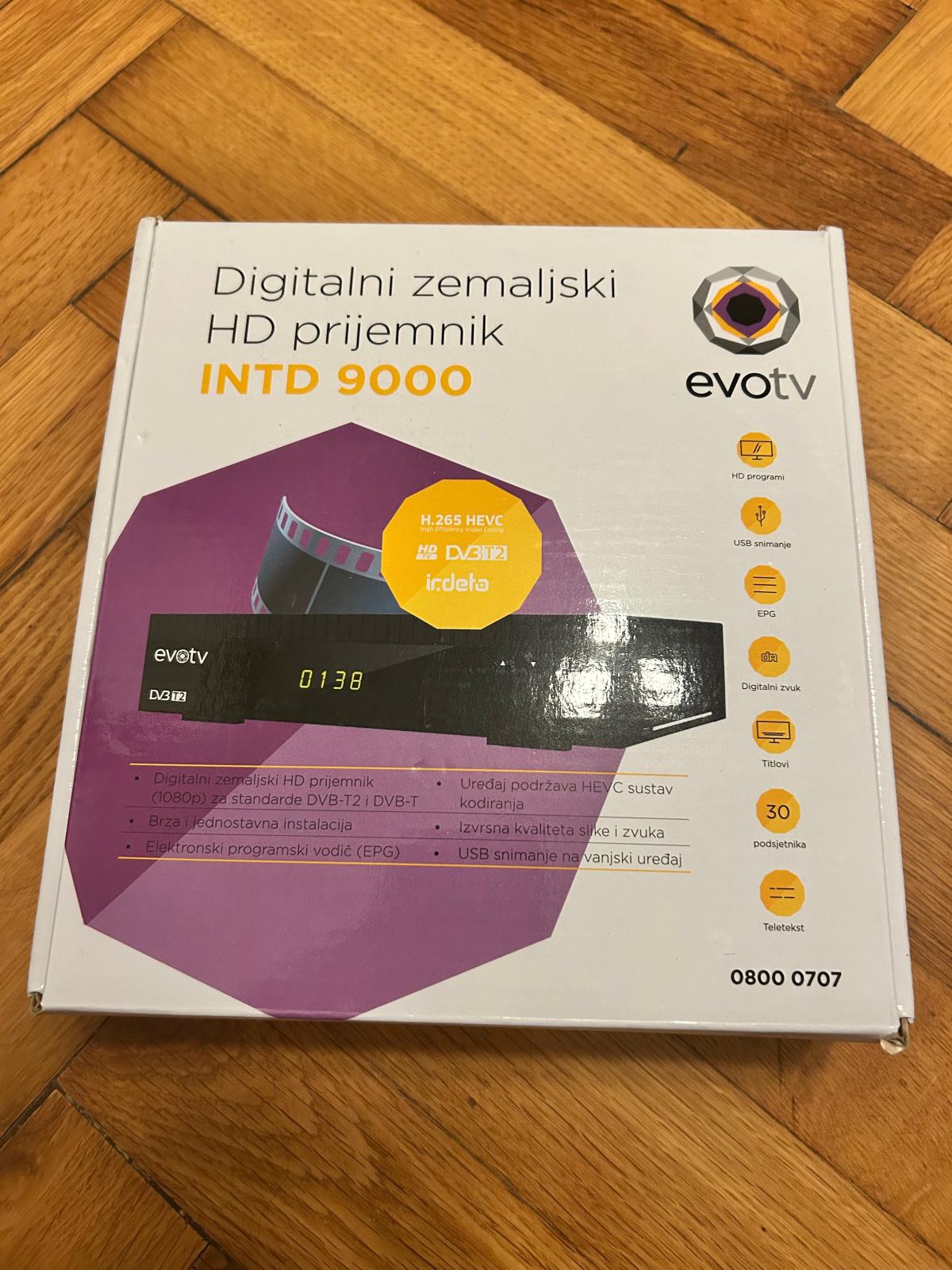 evotv router eceiver DVB-T2 HEVC INTD 9000