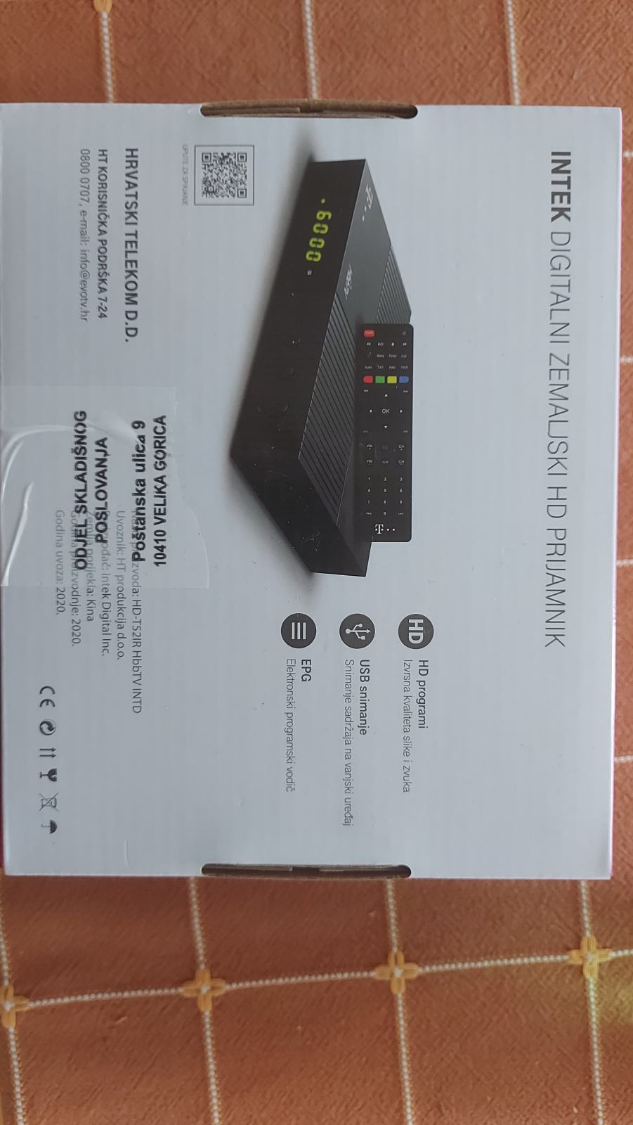 INTEK HD-T52IR HbbTV EVOTV prijamnik (DVB-T2 HEVC, HbbTV)