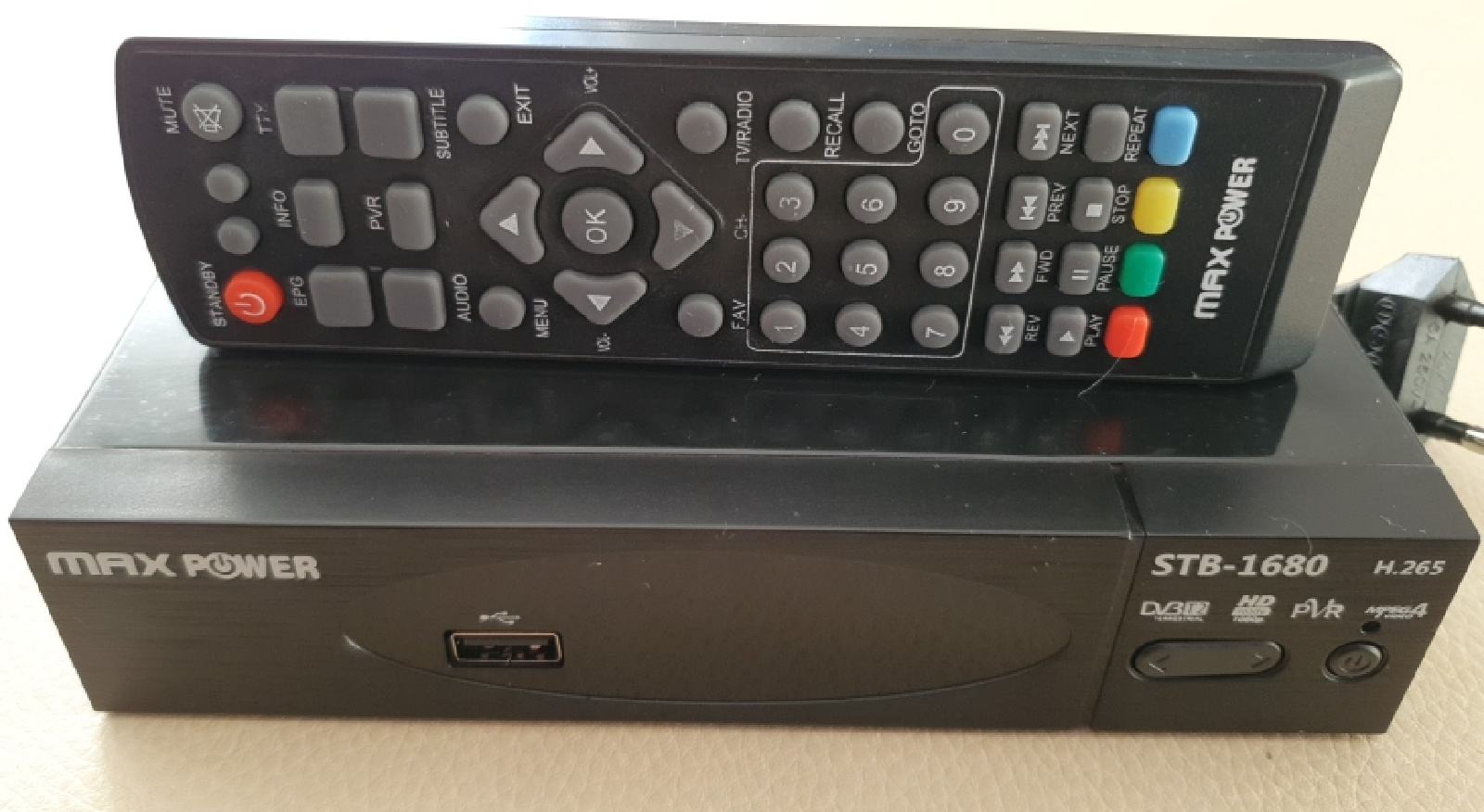 MAX POWER STB-1680 DVB-T2, H.265, HEVC prijemnik za TV