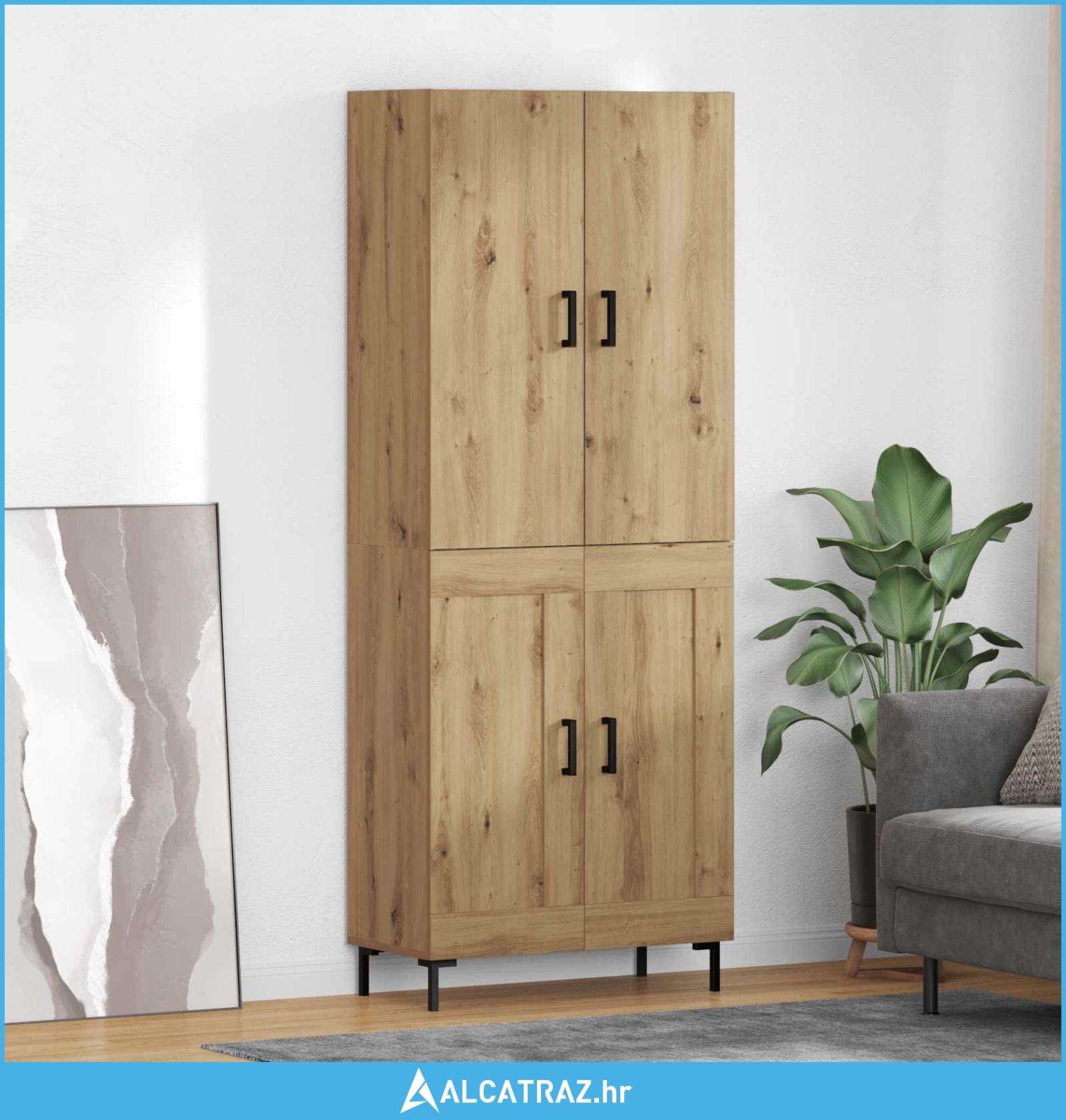 Highboard Umjetnički hrast 69,5 x 34 x 180 cm Konstruirano drvo - NOVO