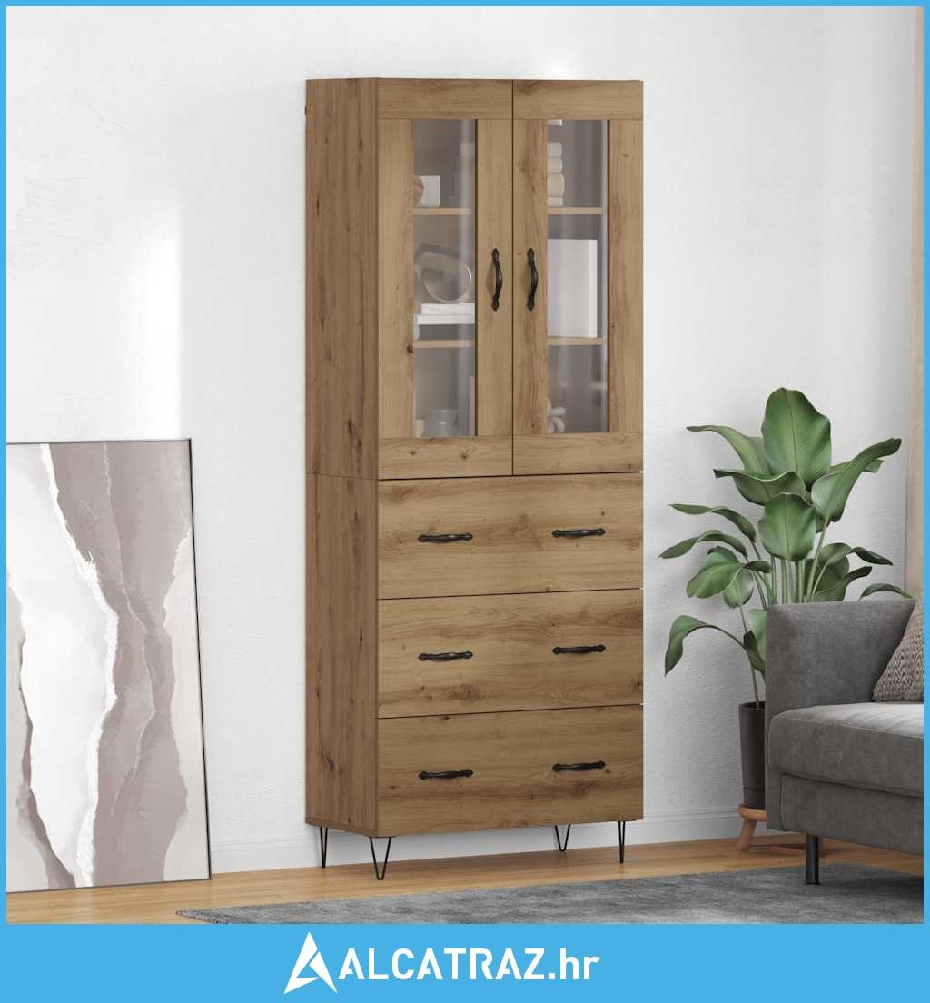 Highboard Umjetnički hrast 69,5 x 34 x 180 cm Konstruirano drvo - NOVO