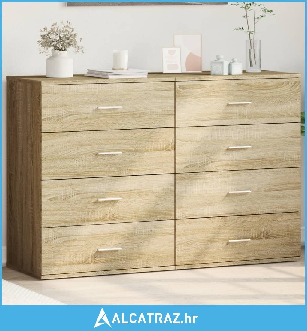 Komoda 2 kom boja hrasta sonome 60x39x80 cm konstruiranog drva - NOVO