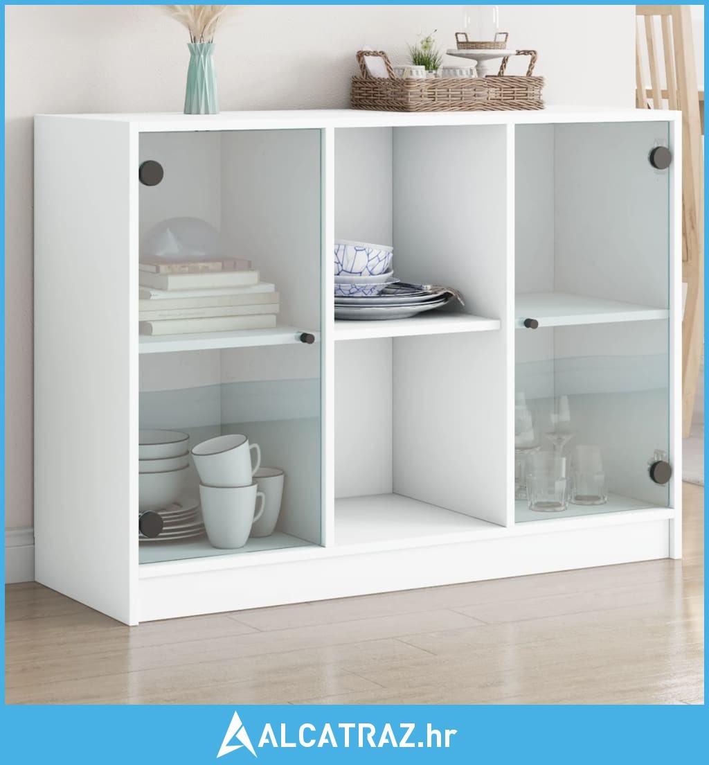 Komoda bijela 101,5 x 37 x 75,5 cm od konstruiranog drva - NOVO