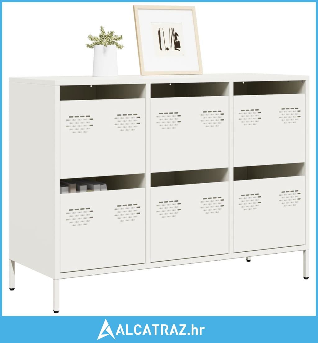 Komoda bijela 101,5x39x73,5 cm hladno valjani čelik - NOVO