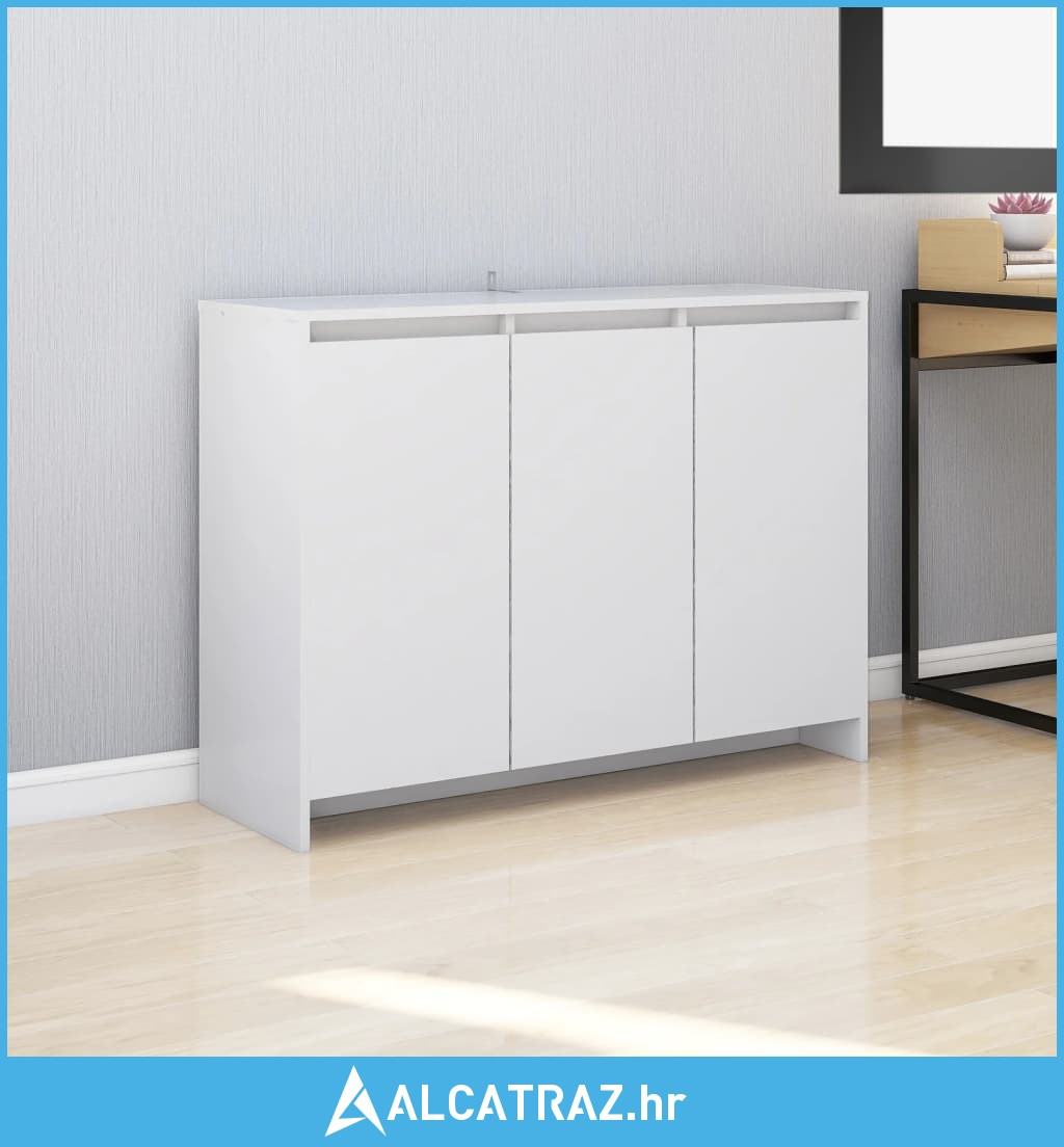 Komoda bijela 102 x 33 x 75 cm od iverice - NOVO