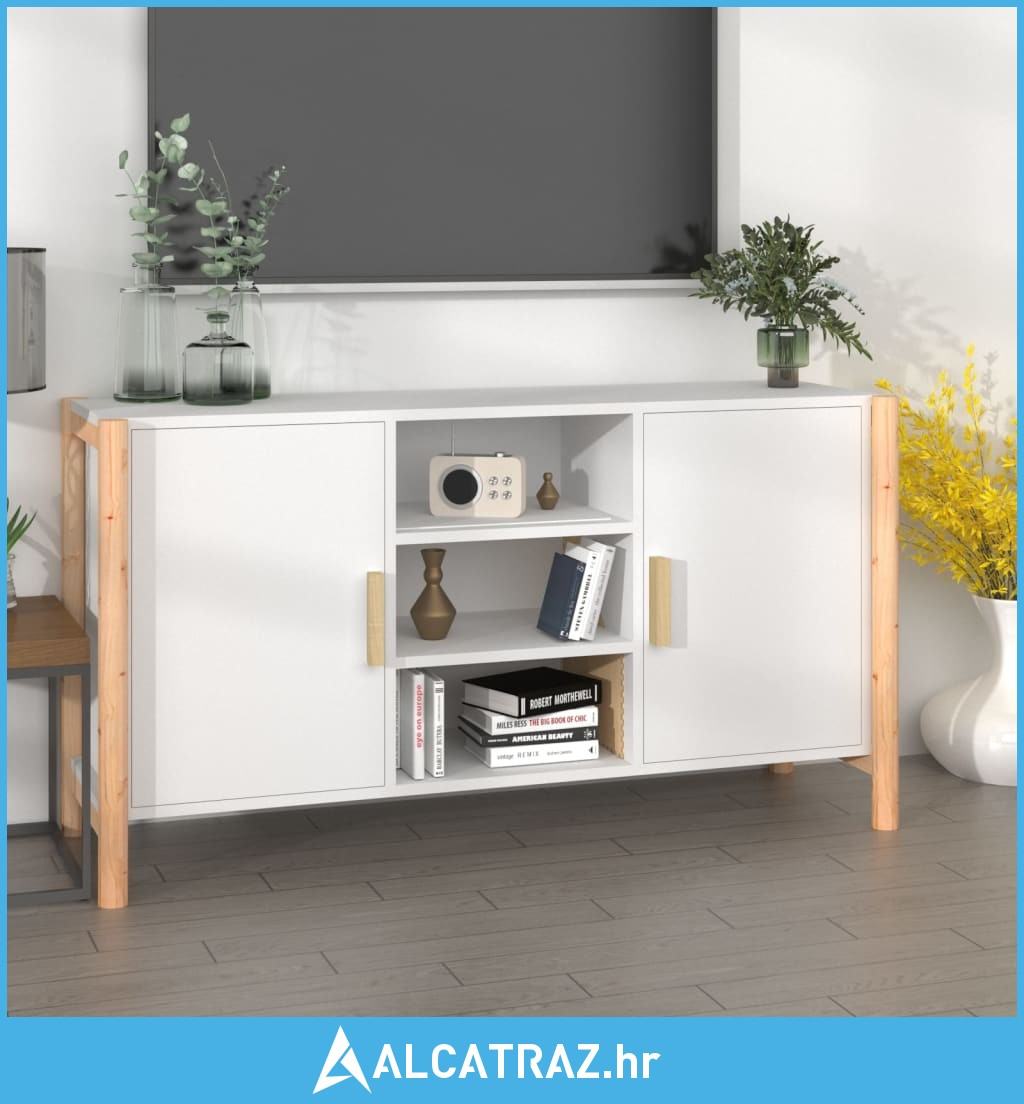 Komoda bijela 107 x 38 x 60 cm od konstruiranog drva - NOVO