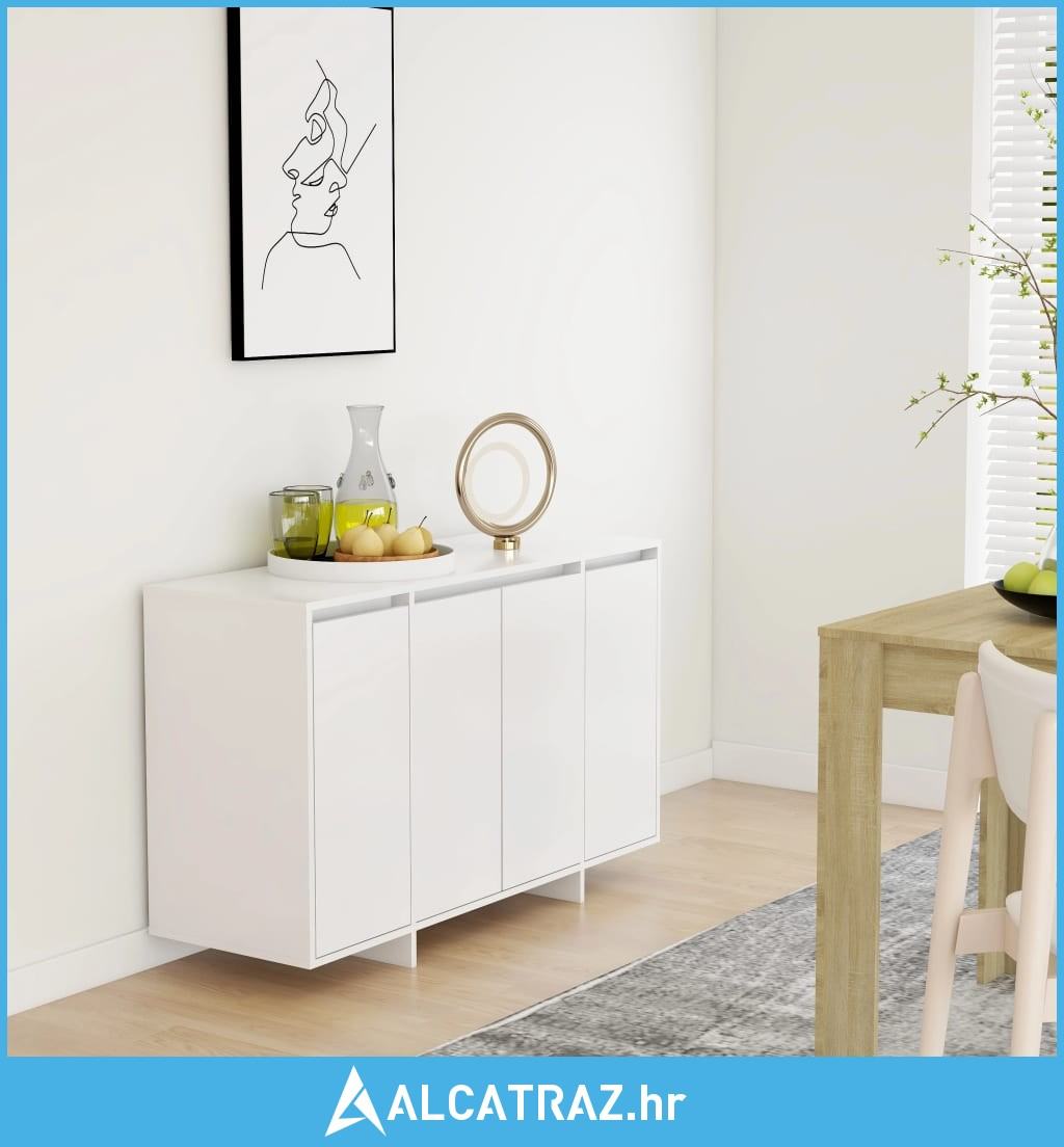 Komoda bijela 120 x 41 x 75 cm konstruirano drvo - NOVO