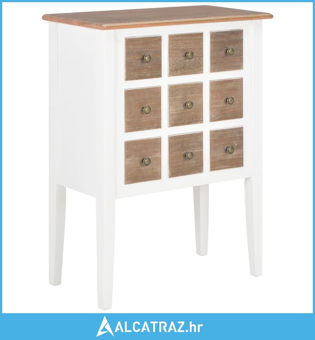 Komoda bijela 54 x 30 x 80 cm od masivnog drva - NOVO