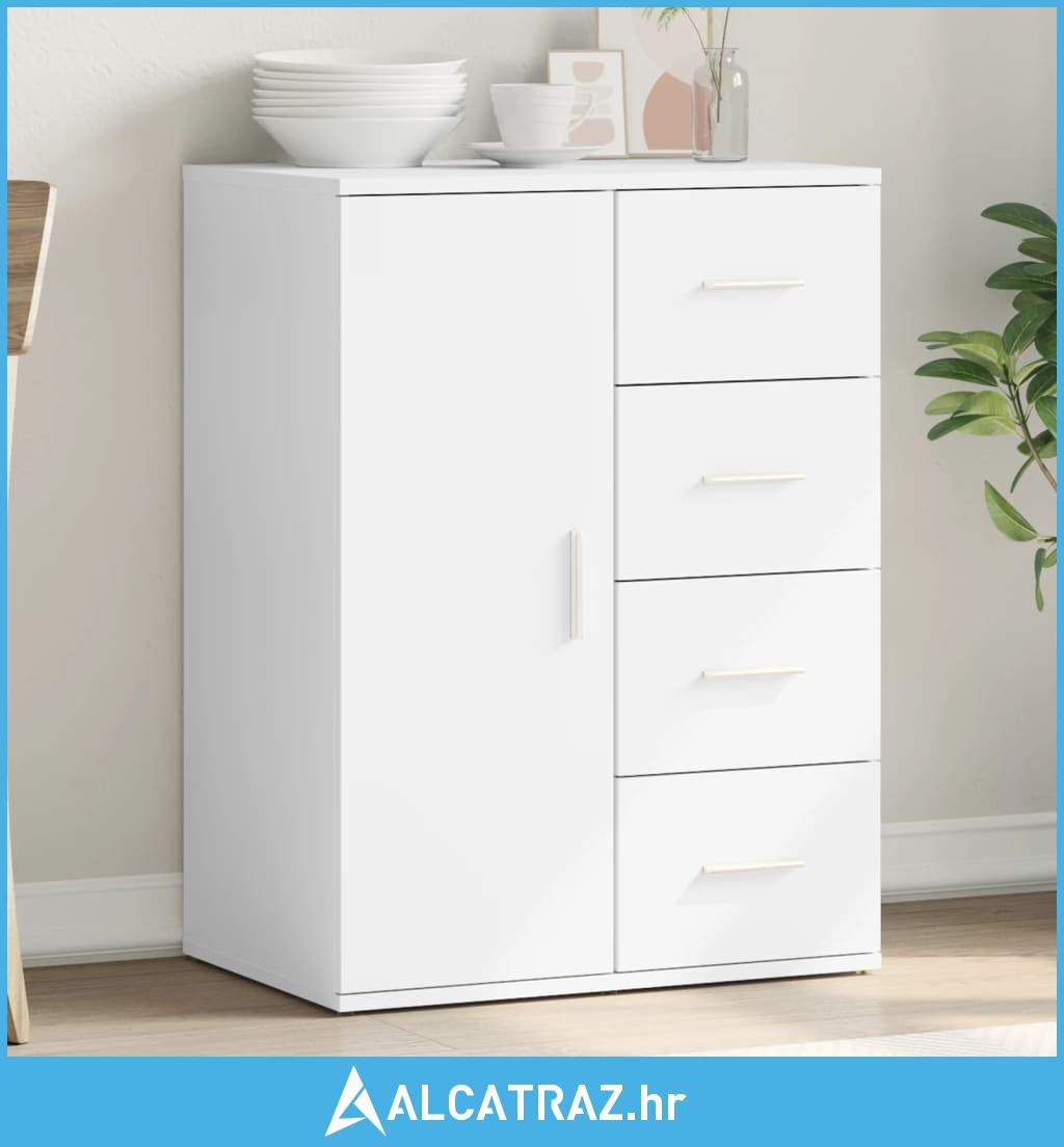 Komoda bijela 59 x 39 x 80 cm od konstruiranog drva - NOVO