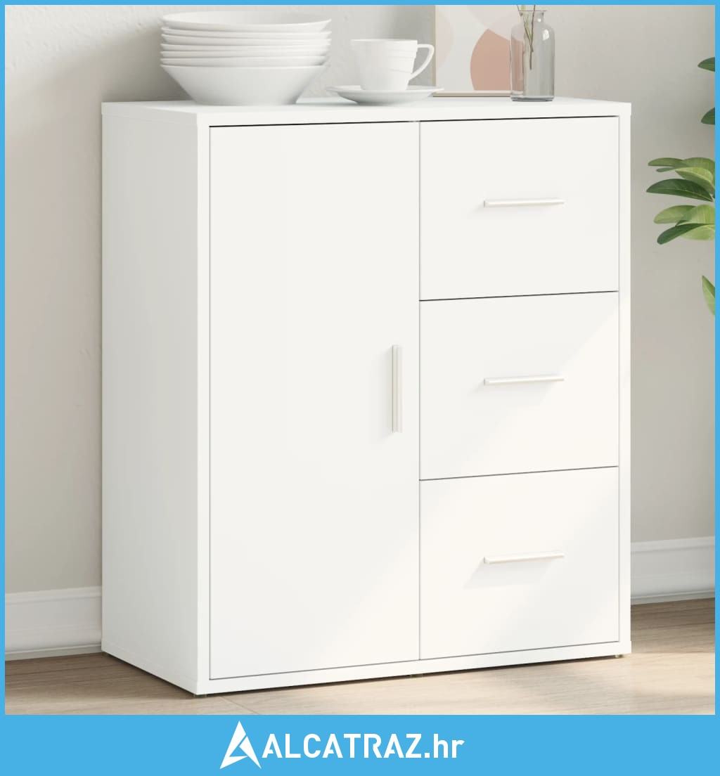 Komoda bijela 60 x 31 x 70 cm od konstruiranog drva - NOVO