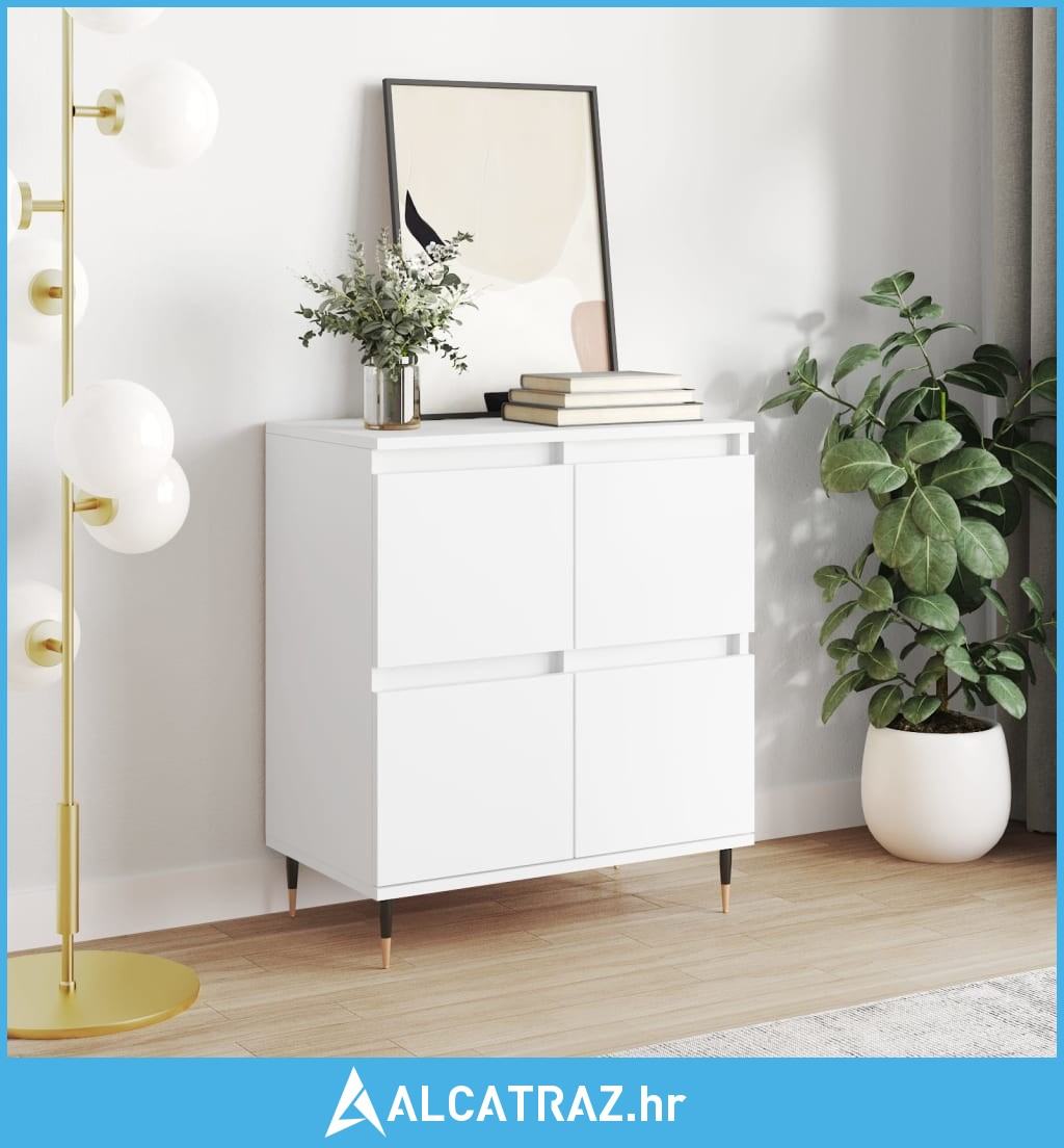 Komoda bijela 60 x 35 x 70 cm od konstruiranog drva - NOVO
