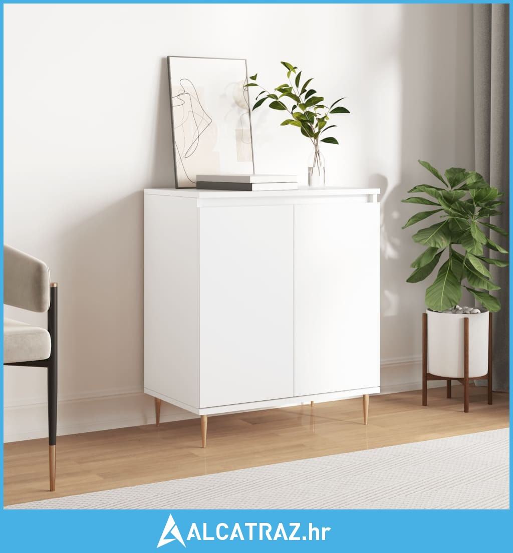 Komoda bijela 60 x 35 x 70 cm od konstruiranog drva - NOVO