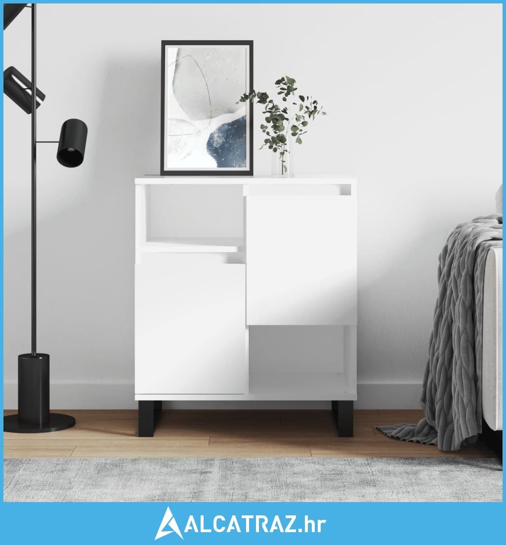 Komoda bijela 60 x 35 x 70 cm od konstruiranog drva - NOVO