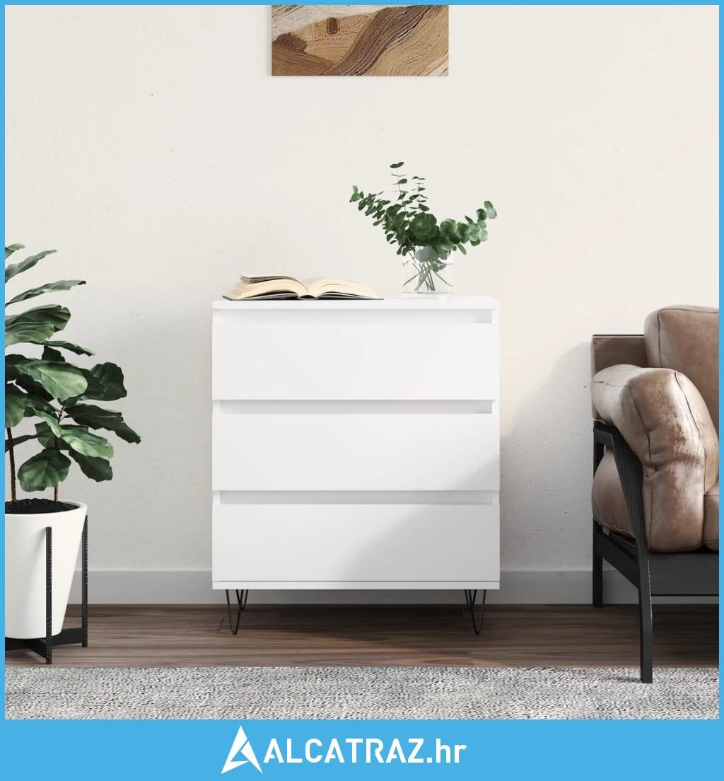 Komoda bijela 60 x 35 x 70 cm od konstruiranog drva - NOVO