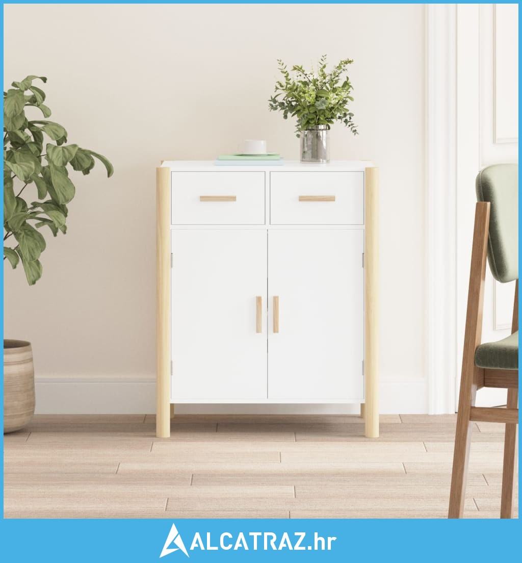 Komoda bijela 62 x 38 x 75 cm od konstruiranog drva - NOVO