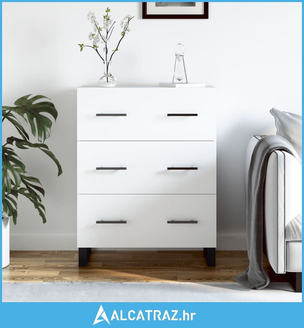 Komoda bijela 69,5x34x90 cm od konstruiranog drva - NOVO