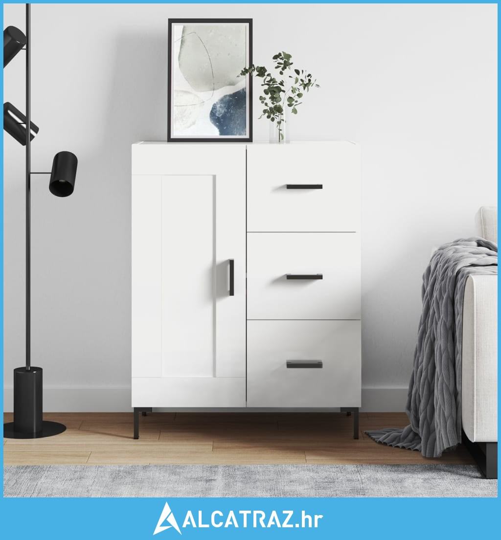 Komoda bijela 69,5x34x90 cm od konstruiranog drva - NOVO