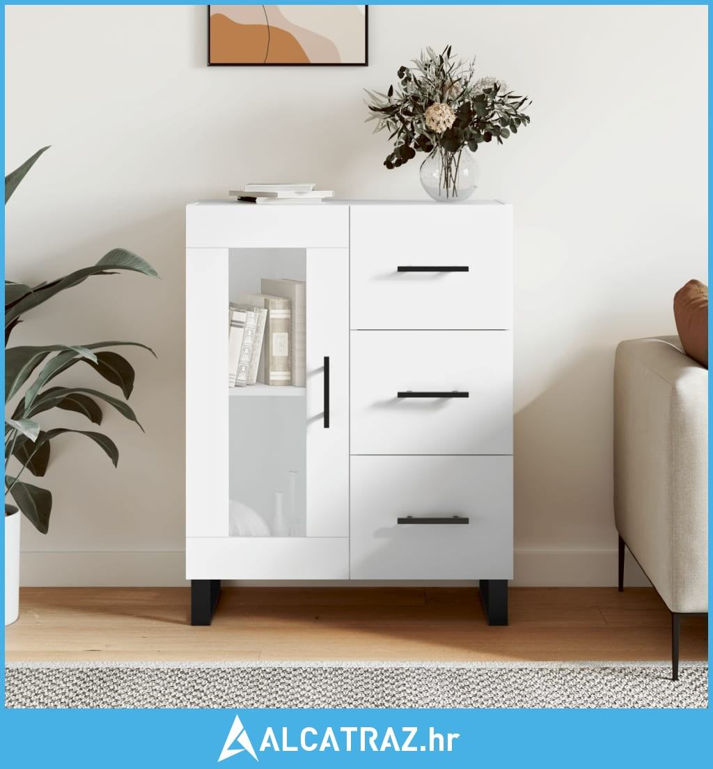 Komoda bijela 69,5x34x90 cm od konstruiranog drva - NOVO
