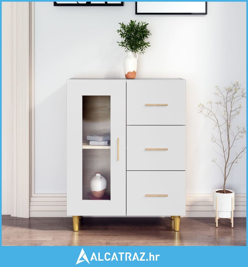 Komoda bijela 69,5x34x90 cm od konstruiranog drva - NOVO