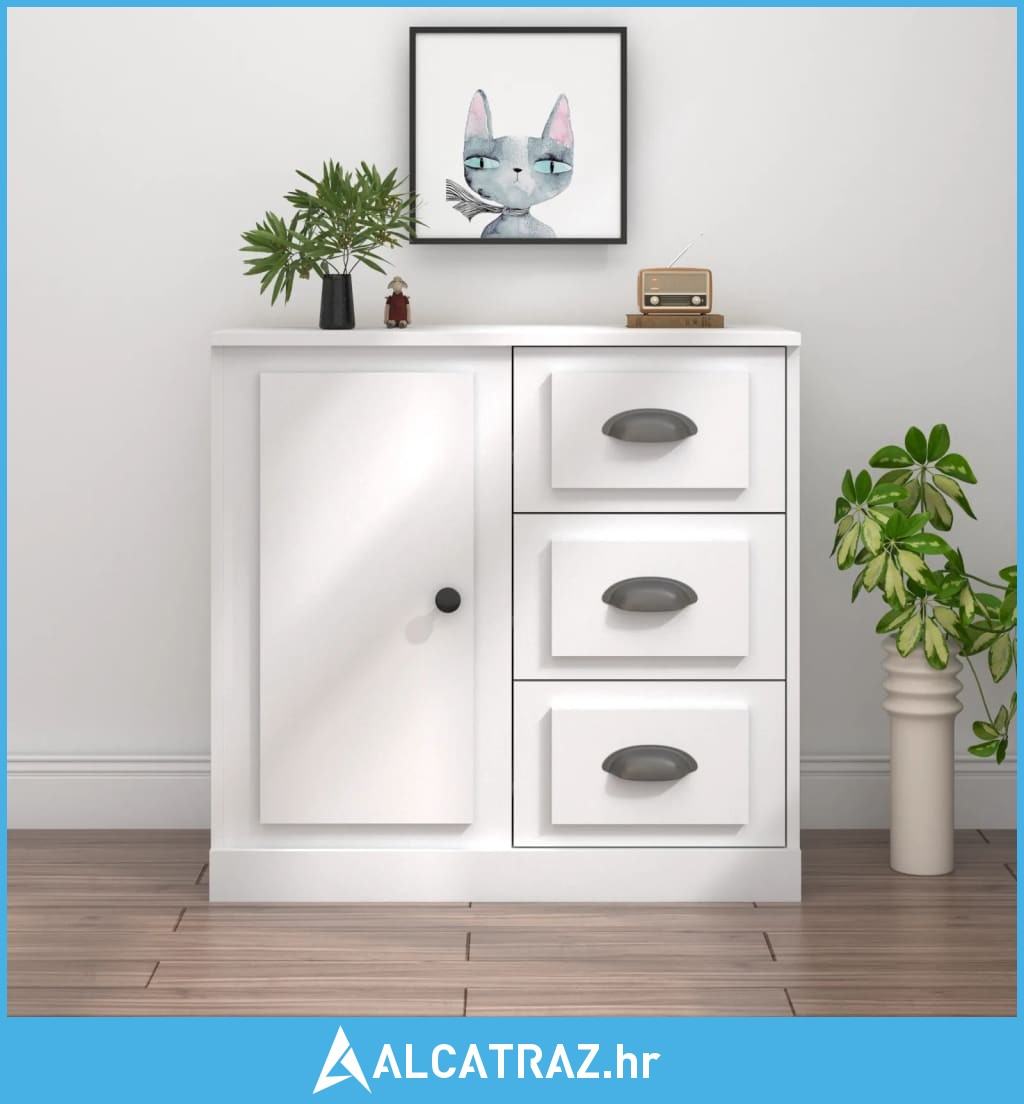 Komoda bijela 70 x 35,5 x 67,5 cm od konstruiranog drva - NOVO