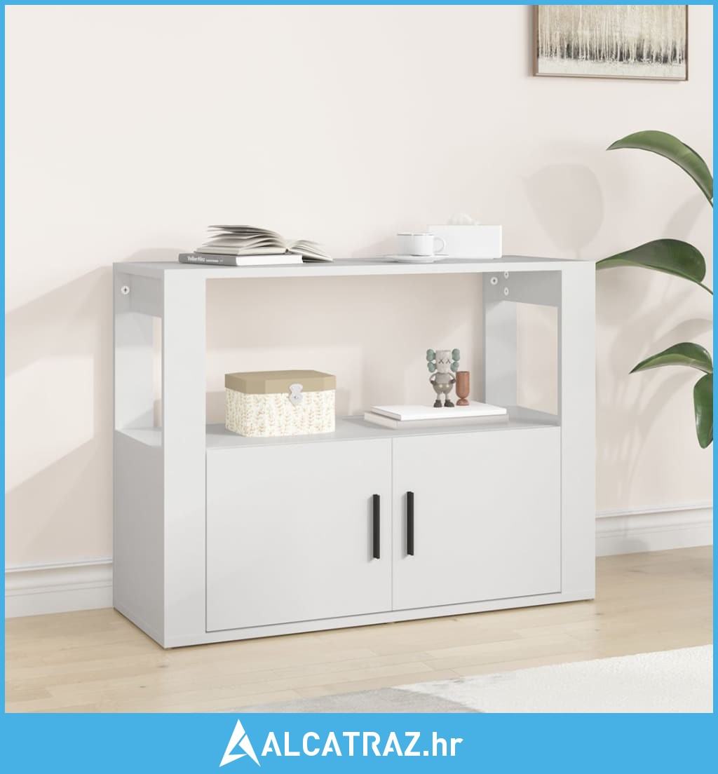 Komoda bijela 80 x 30 x 60 cm od konstruiranog drva - NOVO